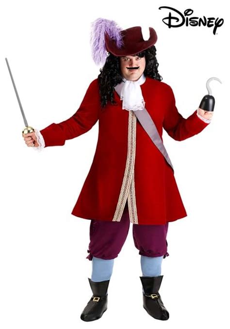 Mens Plus Size Deluxe Disney Captain Hook Costume Disney Costumes