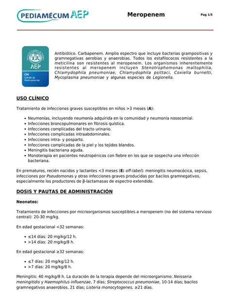 Meropenem Pdf Meningitis Bacterias Gram Negativo