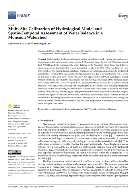 pdf multi site calibration of hydrological model and spatio temporal