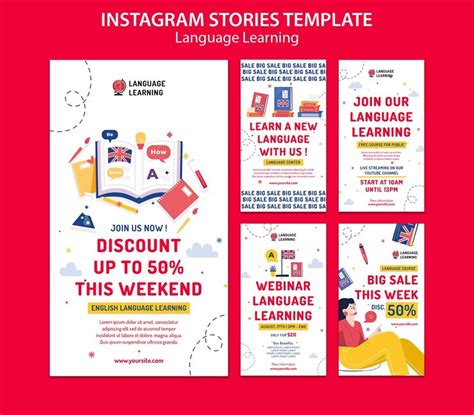 Premium Psd Language Learning Template Design