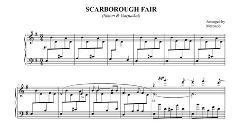 “Scarborough Fair” (arr. Mercuzio) FREE SHEET MUSIC - P. Barton, piano ...