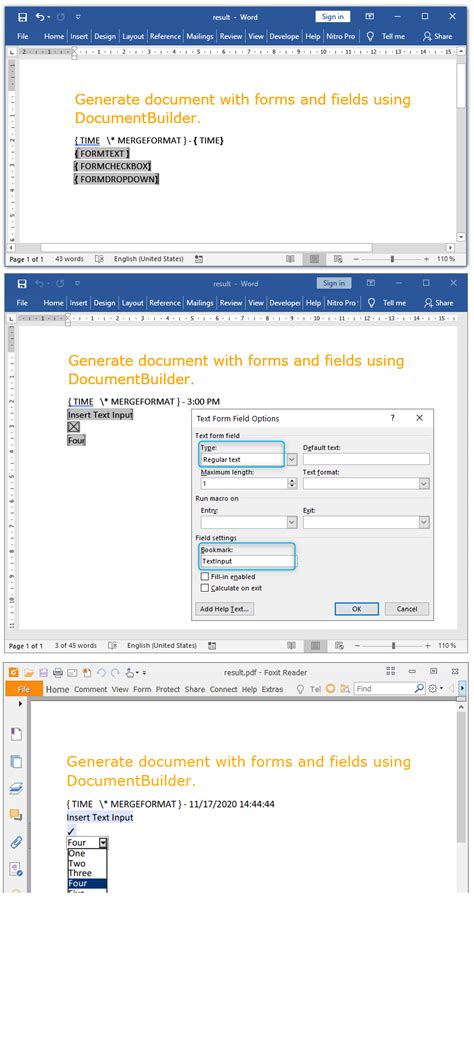 Use Documentbuilder To Inserting A Form Field In C And Net