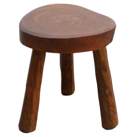 Brutalist Wooden Tripod Stool For Sale At 1stdibs