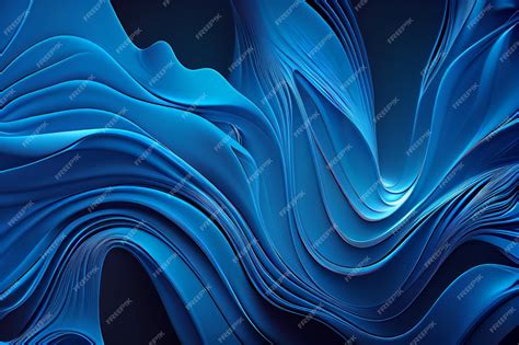 Premium Photo Blue Abstract Liquid Wave Background Flowing Liquid Generative Ai