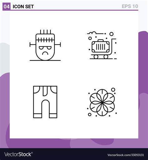 4 User Interface Line Pack Modern Signs Royalty Free Vector