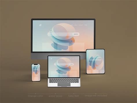 Premium Psd Responsive Devices Website Mockup 3d Rendering