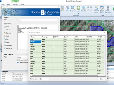spatial manager desktop fields calculator