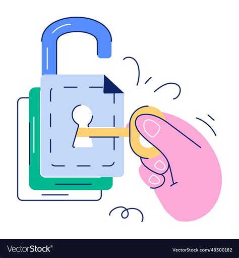 Trendy Flat Of An Open Lock Royalty Free Vector Image