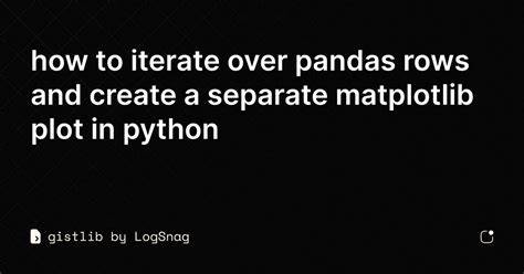 Gistlib How To Iterate Over Pandas Rows And Create A Separate