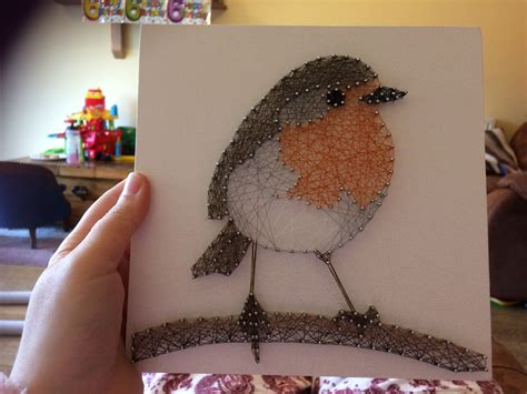 Robin String Art By Lsd String Art String Art Diy String Art Bird