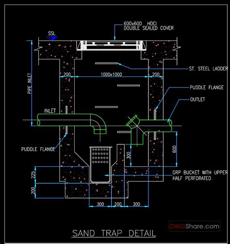 82 Free Download Of Sand Trap Detail Autocad Drawing Dwg