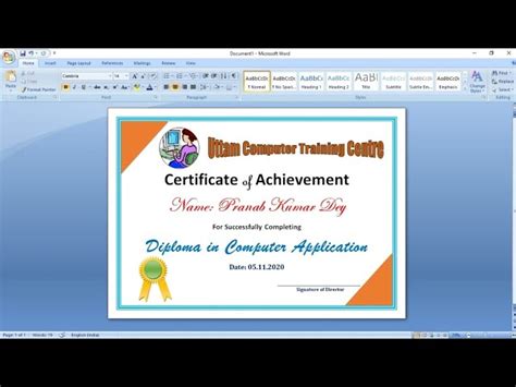 How To Make A Certificate Template In Microsoft Word Infoupdate Org