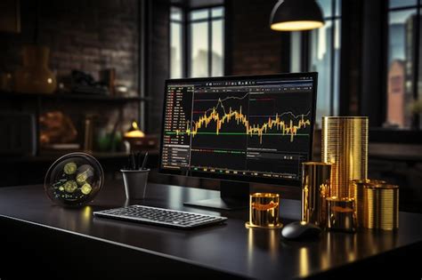 Premium Ai Image Computer Monitor With Displayed Interface Of