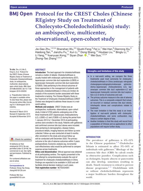 Pdf Protocol For The Crest Choles Chinese Registry Study On