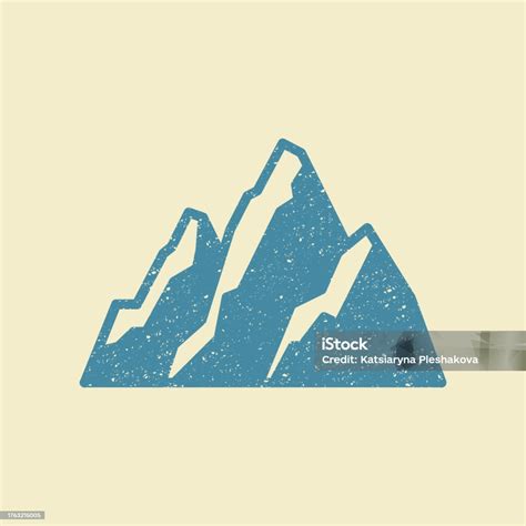 복고풍 스타일의 산 아이콘입니다 플랫 벡터 Eps 기호 그림입니다 산에 대한 스톡 벡터 아트 및 기타 이미지 산 콜로라도 복고풍 Istock