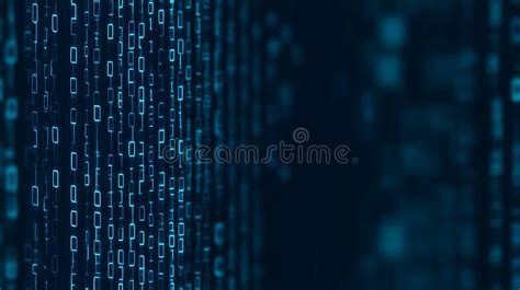 abstract blue digital data stream background with binary code stock illustration illustration
