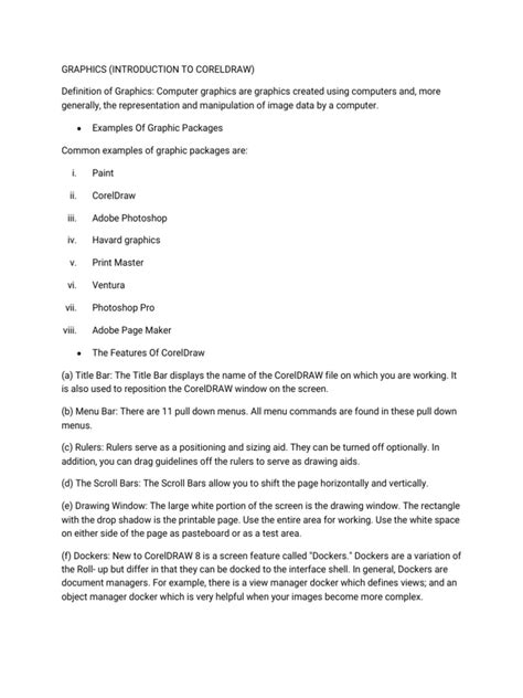 21232 Graphics Introduction To Coreldraw Pdf Window Computing Shape