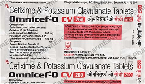Omnicef O Cv 200mg Strip Of 10 Tablets Uses Side Effects Price