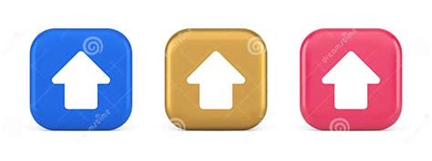 Arrow Up Button Directional Pointer Cyberspace Cursor 3d Realistic Icon