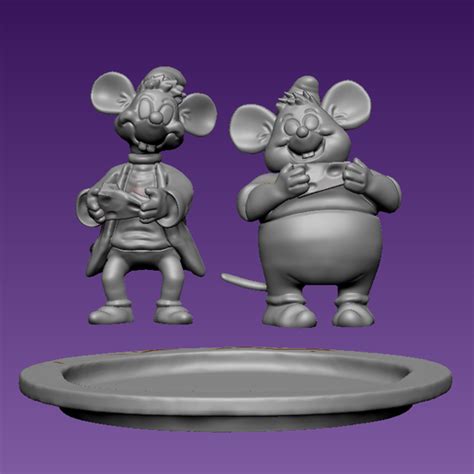 🧀 Gus And Jaq The Mice Eating Cheese From The Plat From Cinderella・ Stl File For 3d Printing・cults
