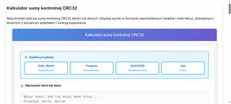 Kalkulator Sumy Kontrolnej Crc32 Darmowy Generator Sum Kontrolnych