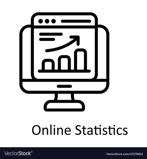 Online Statistics Outline Icon Design Illu Vector Image