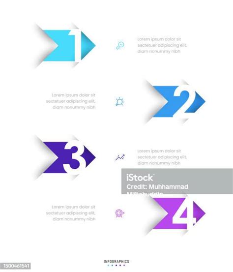 벡터 인포 그래픽 라벨 디자인 템플릿 아이콘과 4 옵션 또는 단계 프로세스 다이어그램 프리젠 테이션 워크 플로우 레이아웃 배너 순서도 정보 그래프에 사용할 수 있습니다 4에