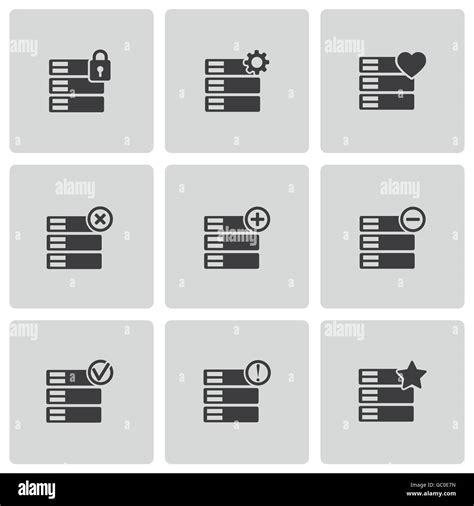 Vector Black Database Icons Set Stock Vector Image And Art Alamy