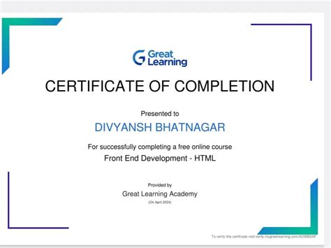 Divyansh Bhatnagar On Linkedin Frontenddevelopment Html Certification Webdevelopment