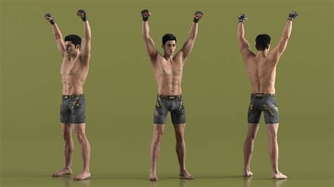 Ufc Mma Fighter In Victory Pose Fur Model Turbosquid