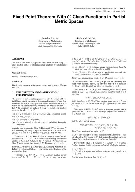 PDF C Class Functions On Common Fixed Point Theorem Of Weakly Compatible Maps In Partial