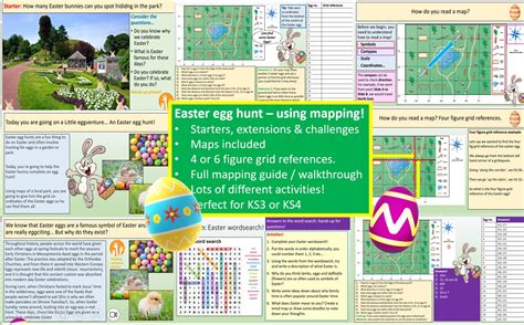Easter Easter Egg Mapping Activity Ks3 Geography Maths English Re Co Ordinates Map