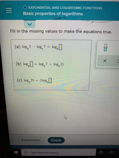 Solved O Exponential And Logarithmic Functions Basic