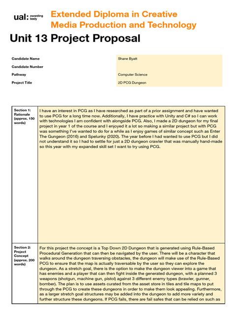 Project Proposal Template Extended Diploma Pdf Computing Computer