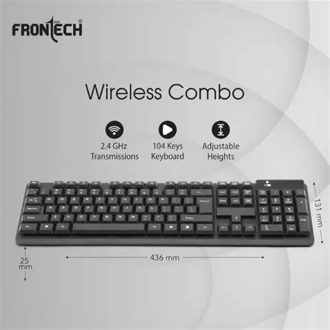 Frontech Wireless Keyboard And Mouse Combo Kb 0027