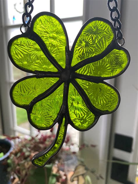 Stained Glass Four Leaf Clover Etsy