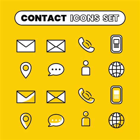 Contact Icons Set Flat Line 10674203 Vector Art At Vecteezy