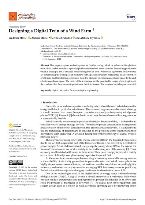 Pdf Designing A Digital Twin Of A Wind Farm