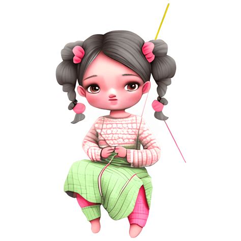 Gráfico De Punto Happy Chibbi Girl · Creative Fabrica