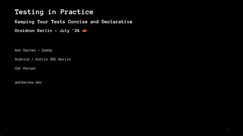 Droidcon Berlin Testing In Practice Speaker Deck