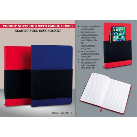 Black Pu Leather Cover Double Side Folding Notebook With Elastic Fastener B115 Size A5 At Rs