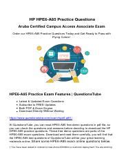 HPE HPE6 A85 Practice Questions Self Learning Materials From QuestionsTube Pdf HP HPE6 A85
