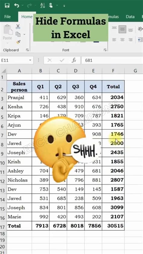 Hide Formulas In Excel Excel Tips And Tricks