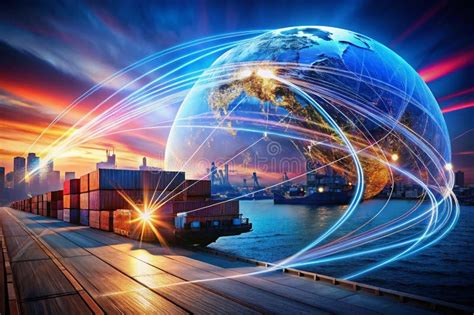 Unveiling The Futuristic Network Of Global Shipping A Surreal Abstract