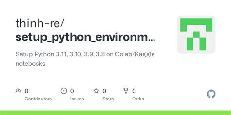 github thinh re setup python environments setup python 3 11 3 10 3