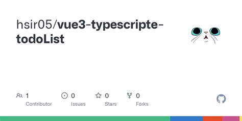 GitHub Hsir05 Vue3 Typescripte TodoList