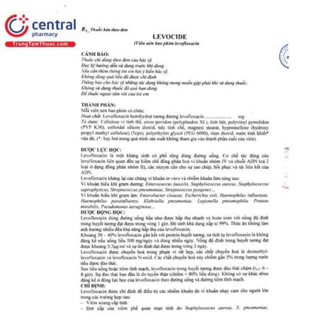 ChÍnh HÃng Thuốc Levocide 500 Kháng Sinh Phổ Rộng Diệt Khuẩn Mạnh