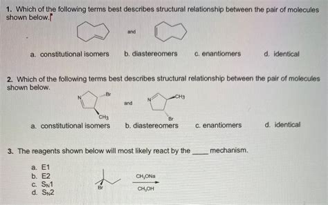 Solved 1. Which of the following terms best describes | Chegg.com