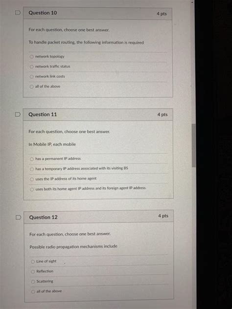 solved question 4 4 pts for each question choose one best
