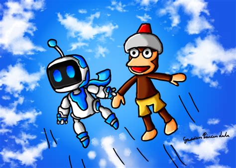 T Astro Bot And Pipo Monkey By Goddessprincesslulu On Deviantart